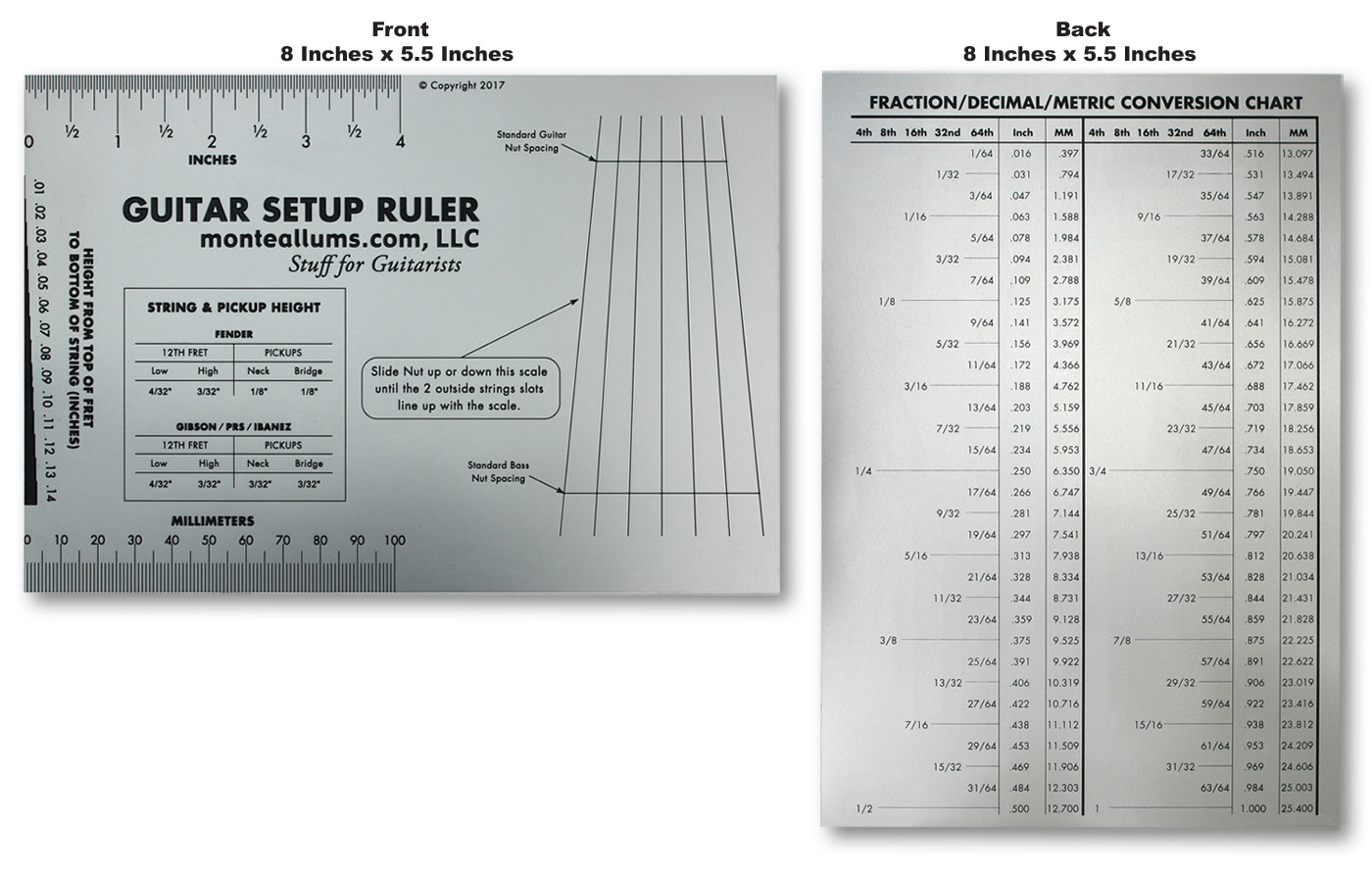 Guitar Setup Ruler - Monte Allums Mods Guitar Setup Ruler - Monte Allums Mods